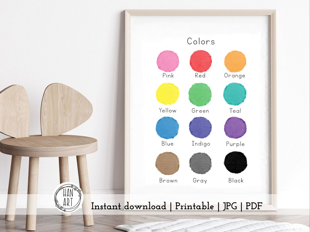Color Printable | Circle Watercolor Paint PRINTABLE | Educational ...