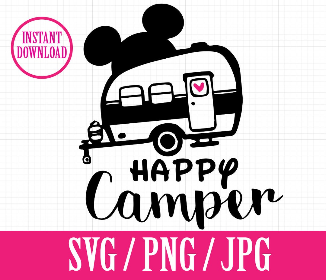 Mickey Happy Camper - SVG, PNG, JPG - Instant Zip File Download - Etsy