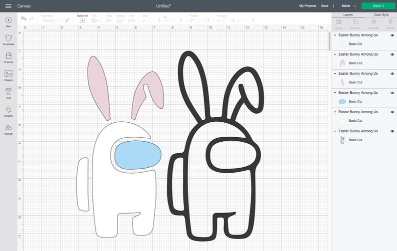 Easter Bunny Among Us SVG PNG JPG Instant Download | Etsy