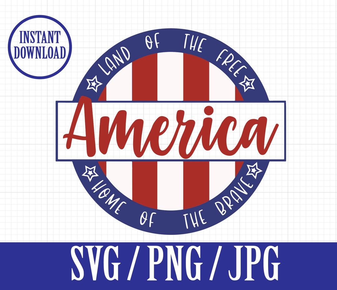 AMERICA Land of the Free Home of the Brave - American Flag - 4th of ...
