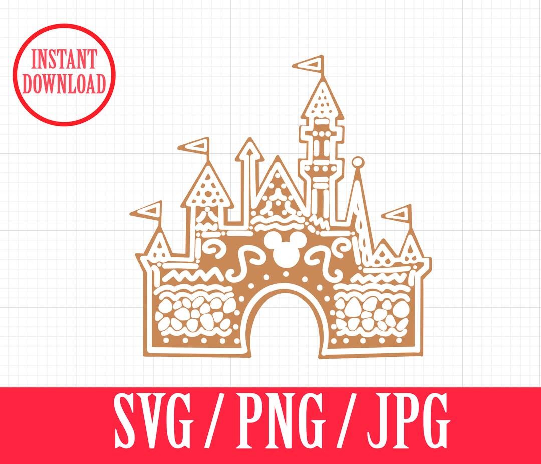 Gingerbread House | Disneyland Castle Mickey | Christmas Holiday | SVG ...