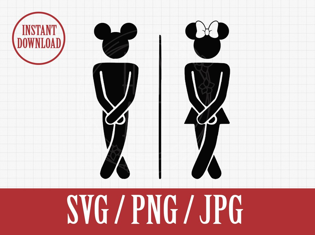 Mickey and Minnie Bathroom Sign | Home Decor | Disneyland Disneyworld ...