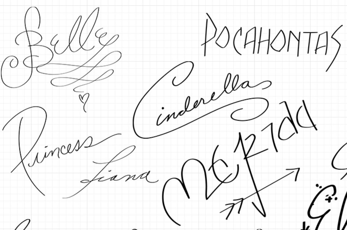 Disney Princess Signatures Bundle SVG PNG JPG Instant Download - Etsy