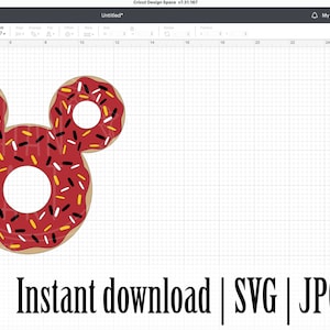 Red Mickey Doughnut | Disneyland Park | Layered | SVG Png Jpg | Instant ...