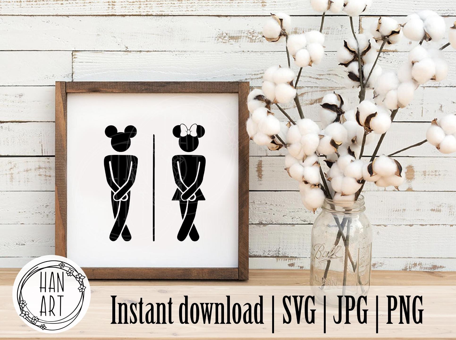 Mickey and Minnie Bathroom Sign | Home Decor | Disneyland Disneyworld ...