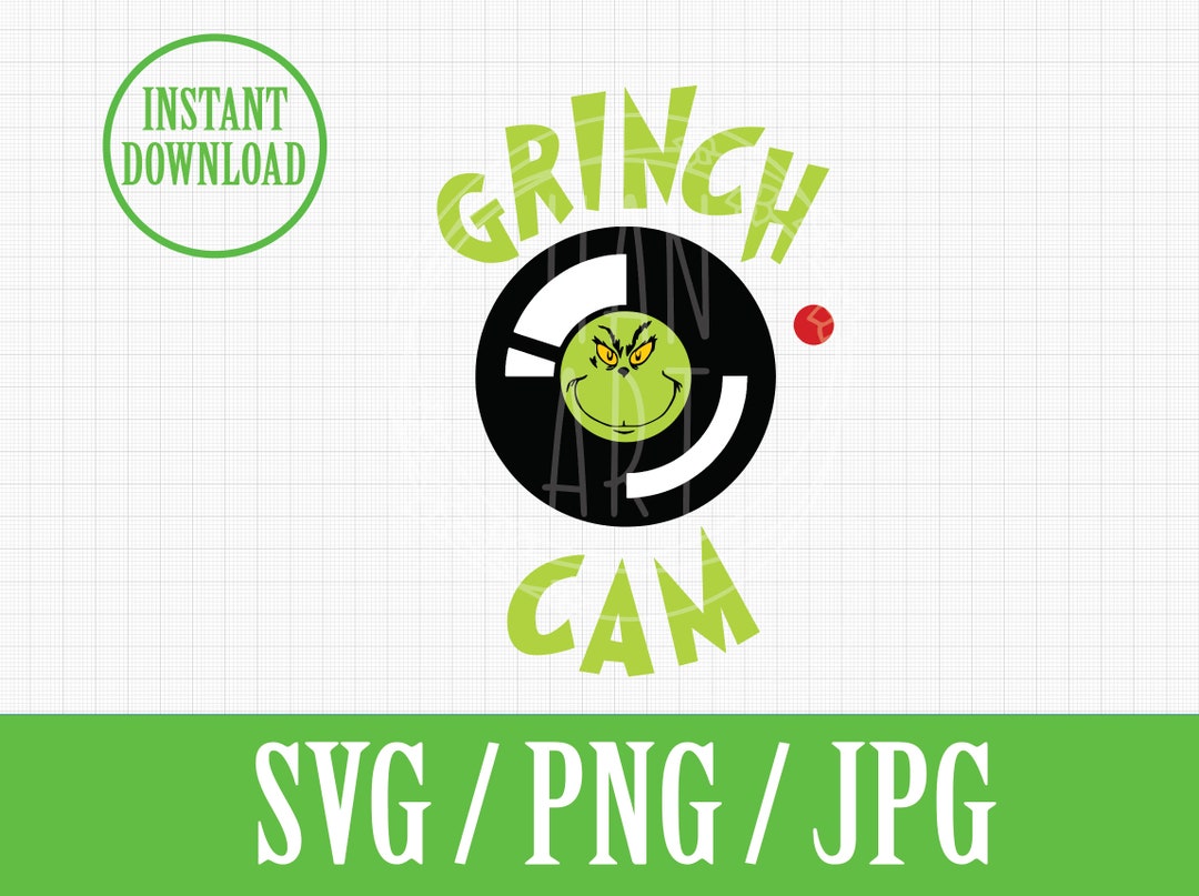 Grinch Cam Dr. Seuss Christmas Holiday Layered SVG Png Jpg Instant File ...