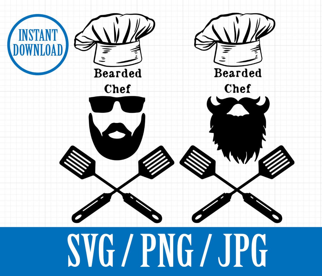 Bearded Chef - SVG, PNG, JPG -instant Zip File Download - Etsy
