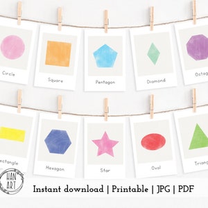Watercolor Shape Flashcards | PRINTABLE | MONTESSORI | PRESCHOOL ...
