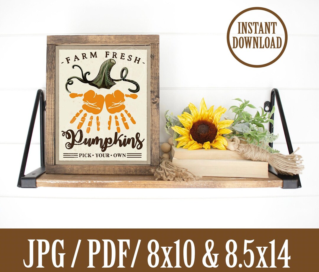Farm Fresh PUMPKIN Keepsake Fall - Handprint Butt Print Footprint Craft ...