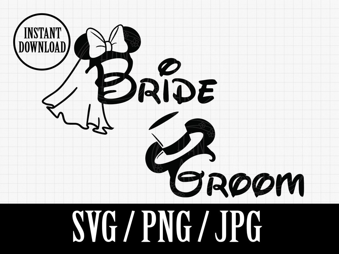 Bride and Groom Mickey Minnie Hats | WEDDING Married | DISNEYLAND Bound ...
