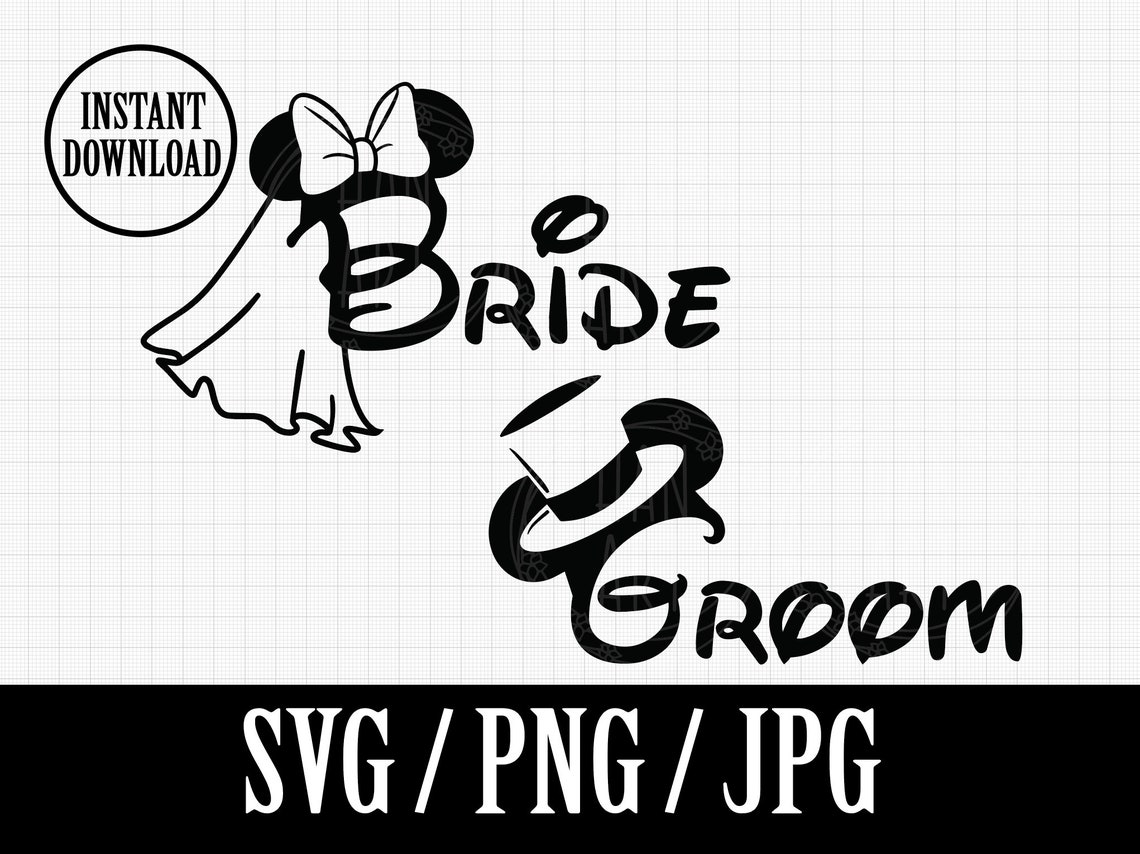 Bride and Groom Mickey Minnie Hats | WEDDING Married | DISNEYLAND Bound ...
