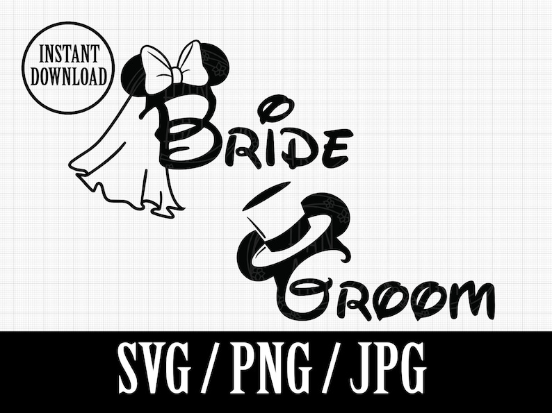 Bride and Groom Mickey Minnie Hats | WEDDING Married | DISNEYLAND Bound ...