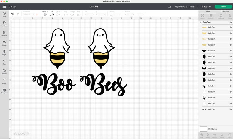 Boo Bees Ghost HALLOWEEN FUNNY SVG Png Jpg Instant File - Etsy