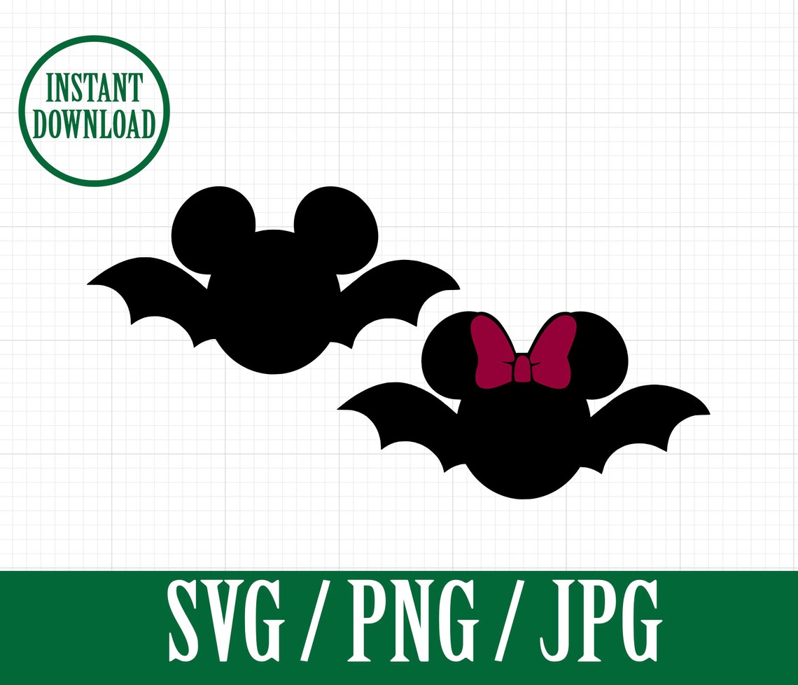 HALLOWEEN MICKEY and Minnie Bats SVG Png Jpg Instant - Etsy