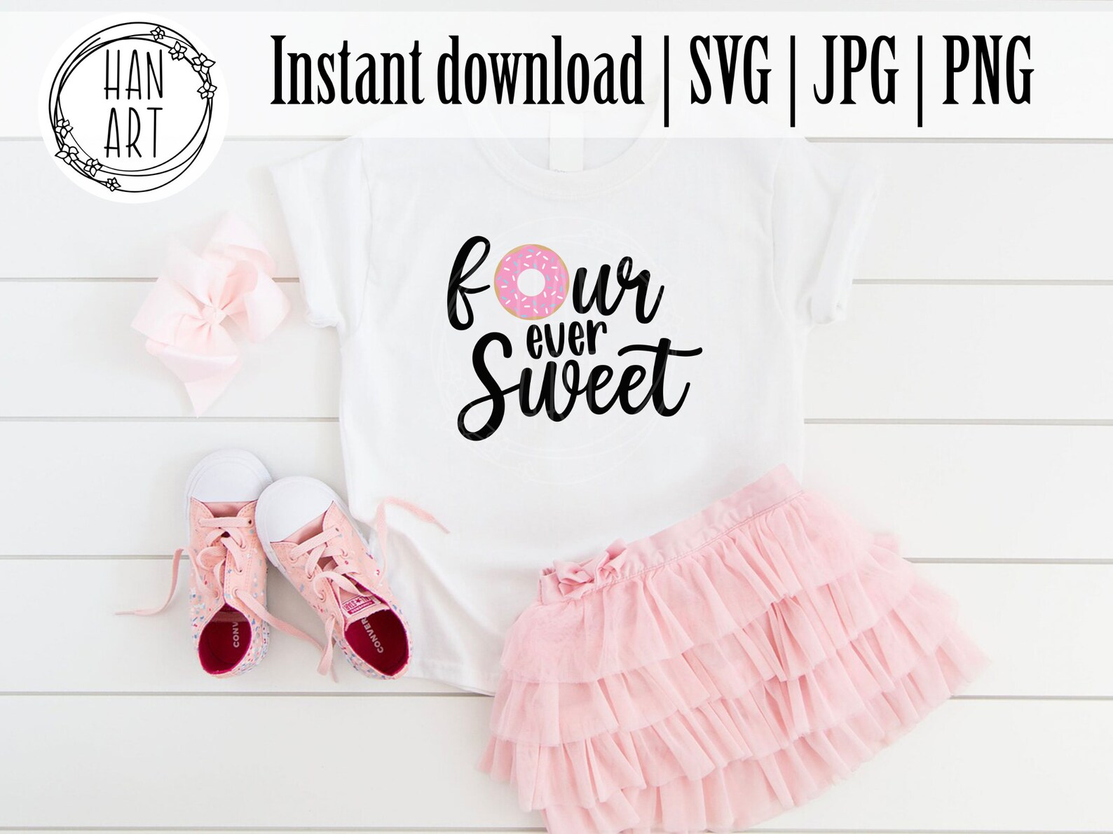 Four Ever Sweet | Fourth BIRTHDAY DOUGHNUT | Layered | SVG Png Jpg ...