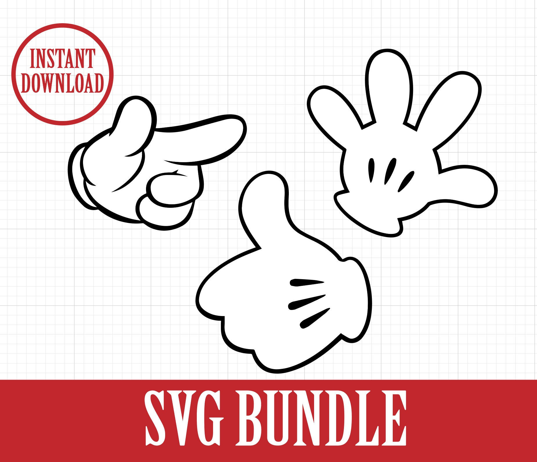 Mickey Mouse Hands Pointing