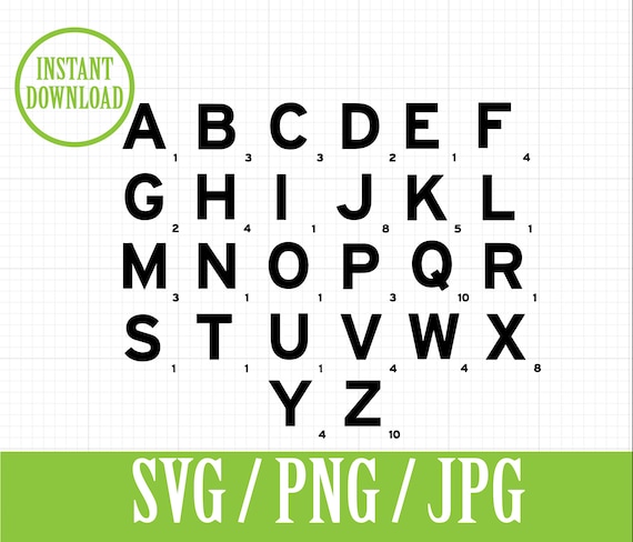 SCRABBLE Inspired Letters SVG Png Jpg Instant File - Etsy