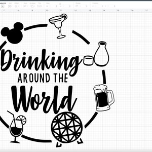 Drinking Around the World - EPCOT Disneyworld Resort & Parks - SVG, Png ...