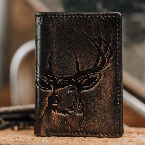 Men's Leather Bifold/trifold Hunting & Fishing Wallet. - Etsy