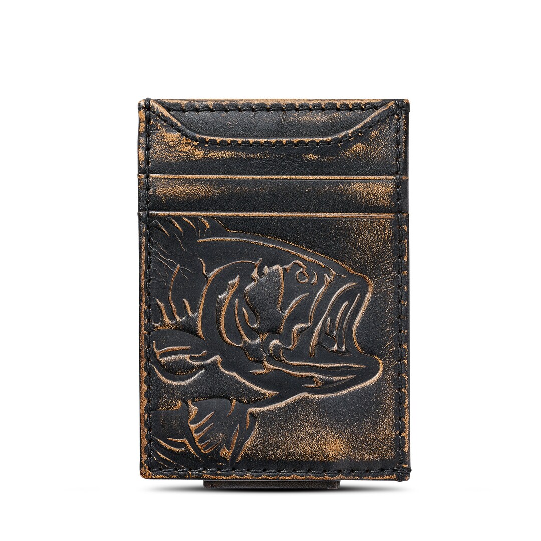 BASS FISH Magnetic Front Pocket Walletmoney Clip Walletpersonalized ...