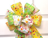 Items similar to Happy Birthday Wired Ribbon Wreath Bow, Birthday ...