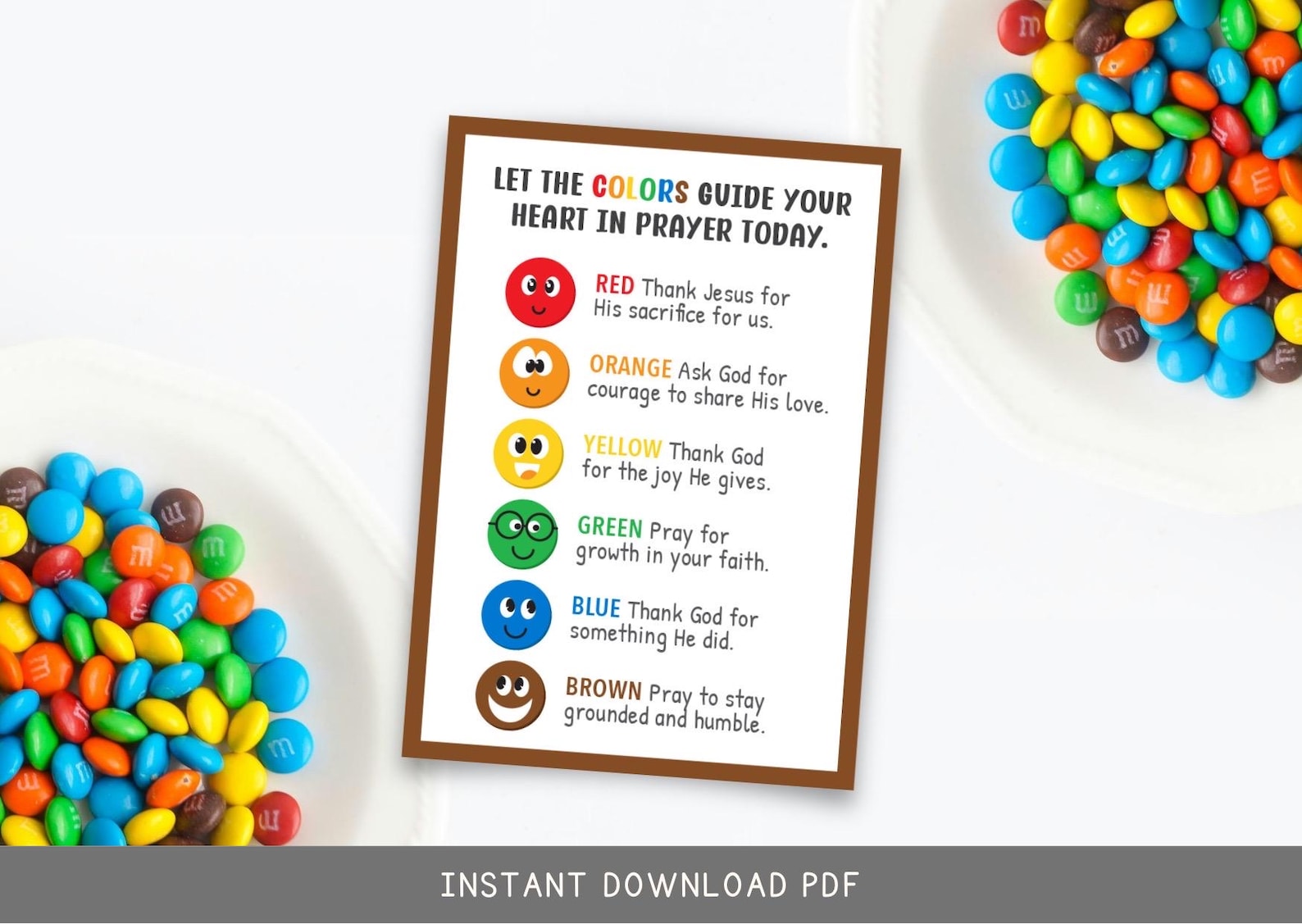 M&M Prayer Card Printable • Kids Prayer Guide • Sunday School Treat Tag ...