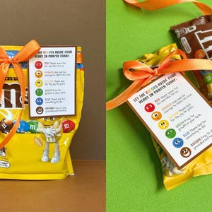 M&M Prayer Card Printable • Kids Prayer Guide • Sunday School Treat Tag ...