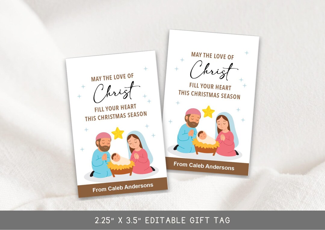 Christmas Nativity Gift Tags • Instant Download Christmas Religious Tag ...