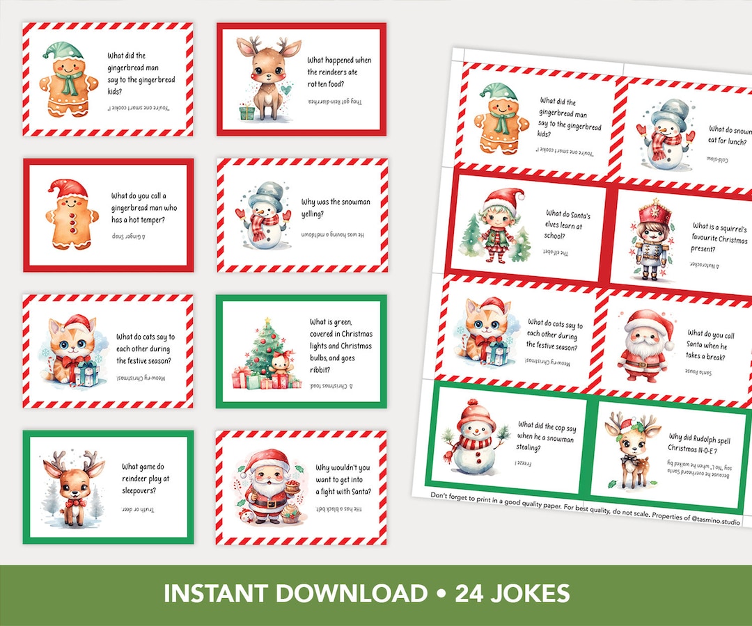 Christmas Lunchbox Funny Notes | Jokes Lunchbox Notes for Kids ...