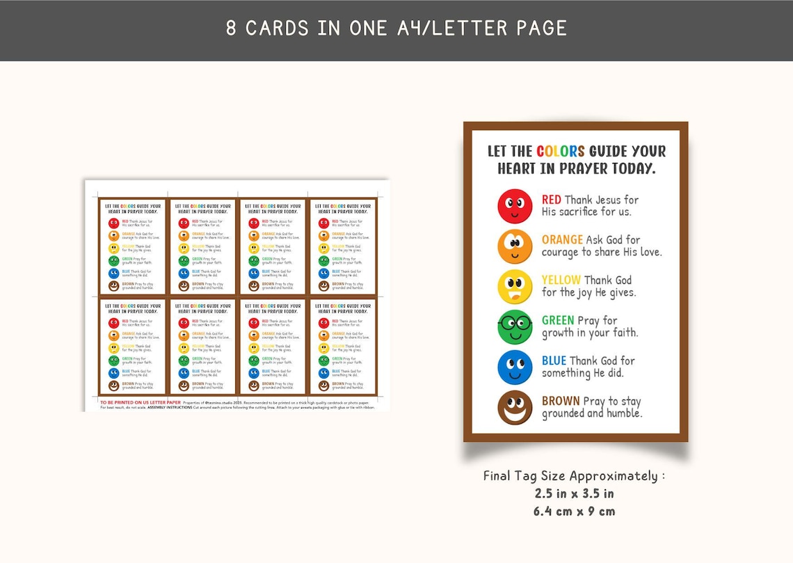 M&M Prayer Card Printable • Kids Prayer Guide • Sunday School Treat Tag ...