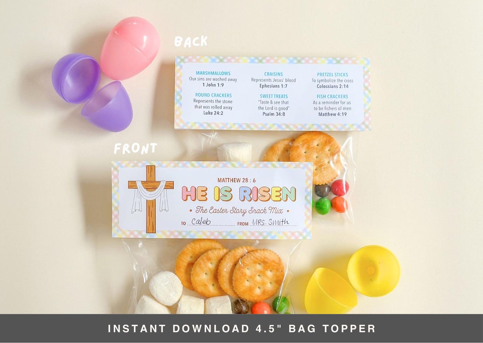 Easter Story Snack Mix Bag Topper | Printable Easter Gift Tag | Easter ...
