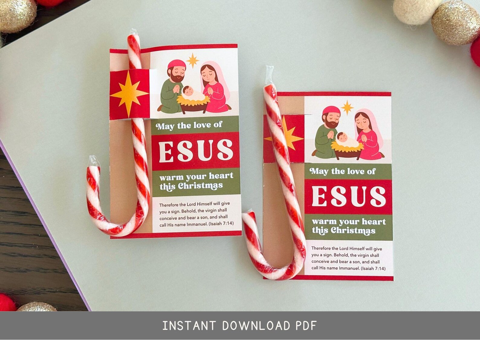 Jesus Candy Cane Holder • Nativity Christmas Candy Cane Holder • Christ ...