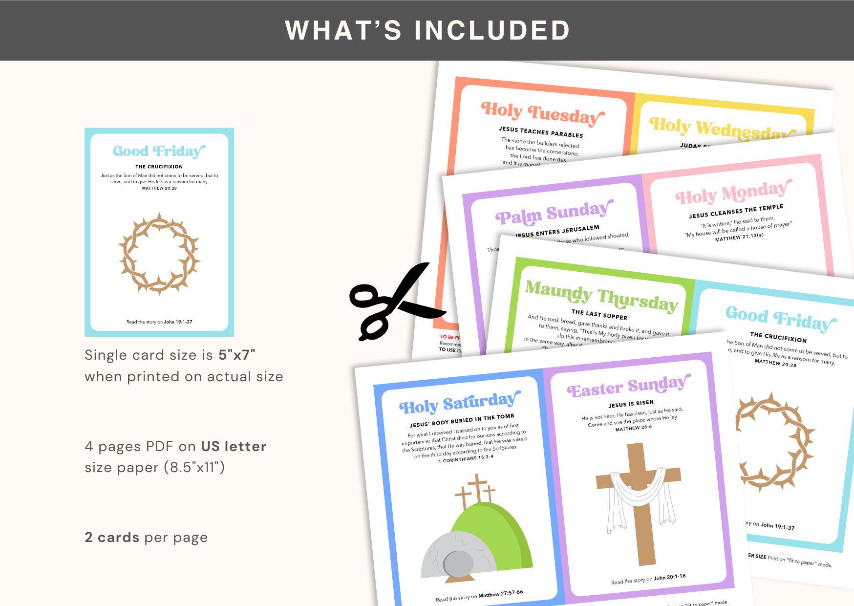 Kids Holy Week Easter Story Cards • Easter Story Printables for Kids ...