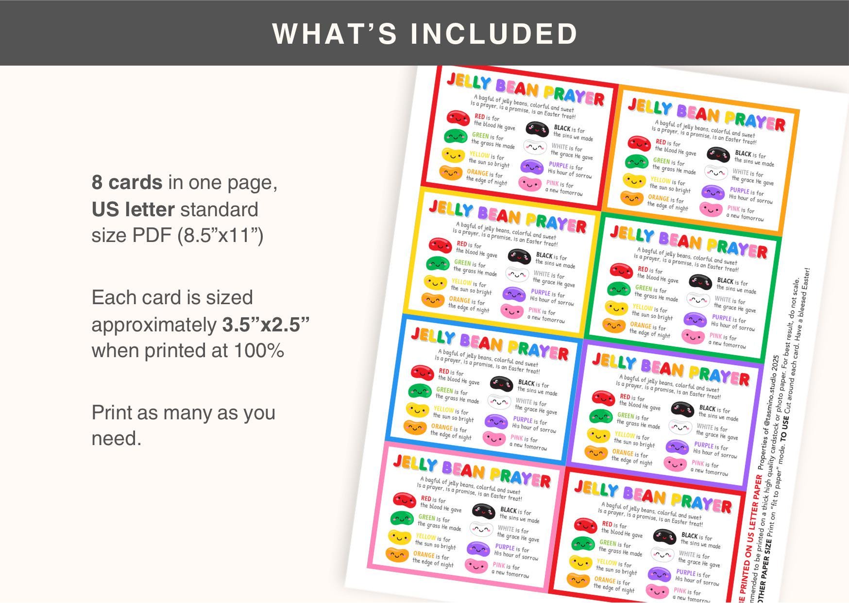 The Easter Jelly Bean Prayer Printable PDF • Easter Jellybean Gospel ...