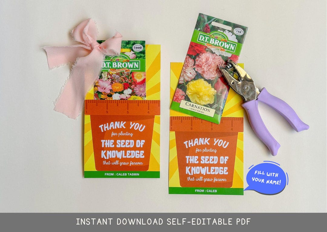 Teacher Appreciation Gift Tags • Thank You for Planting the Seed of ...