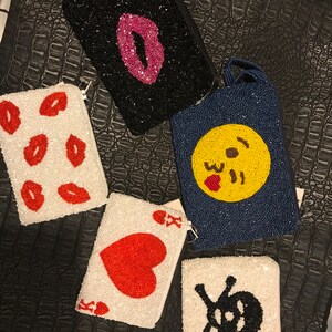 Beaded Letter Customized Coin Pouch Bag , Money Bag, Change Purse ...