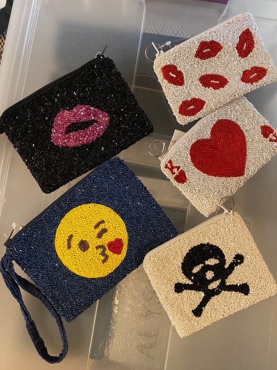 Beaded Letter Customized Coin Pouch Bag Money Bag Change - Etsy