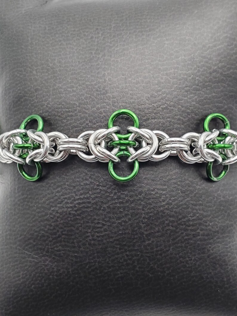 Lucky Green Chain Maille Bracelet - Etsy
