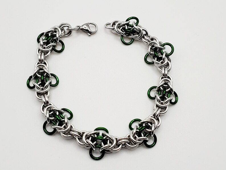 Lucky Green Chain Maille Bracelet - Etsy