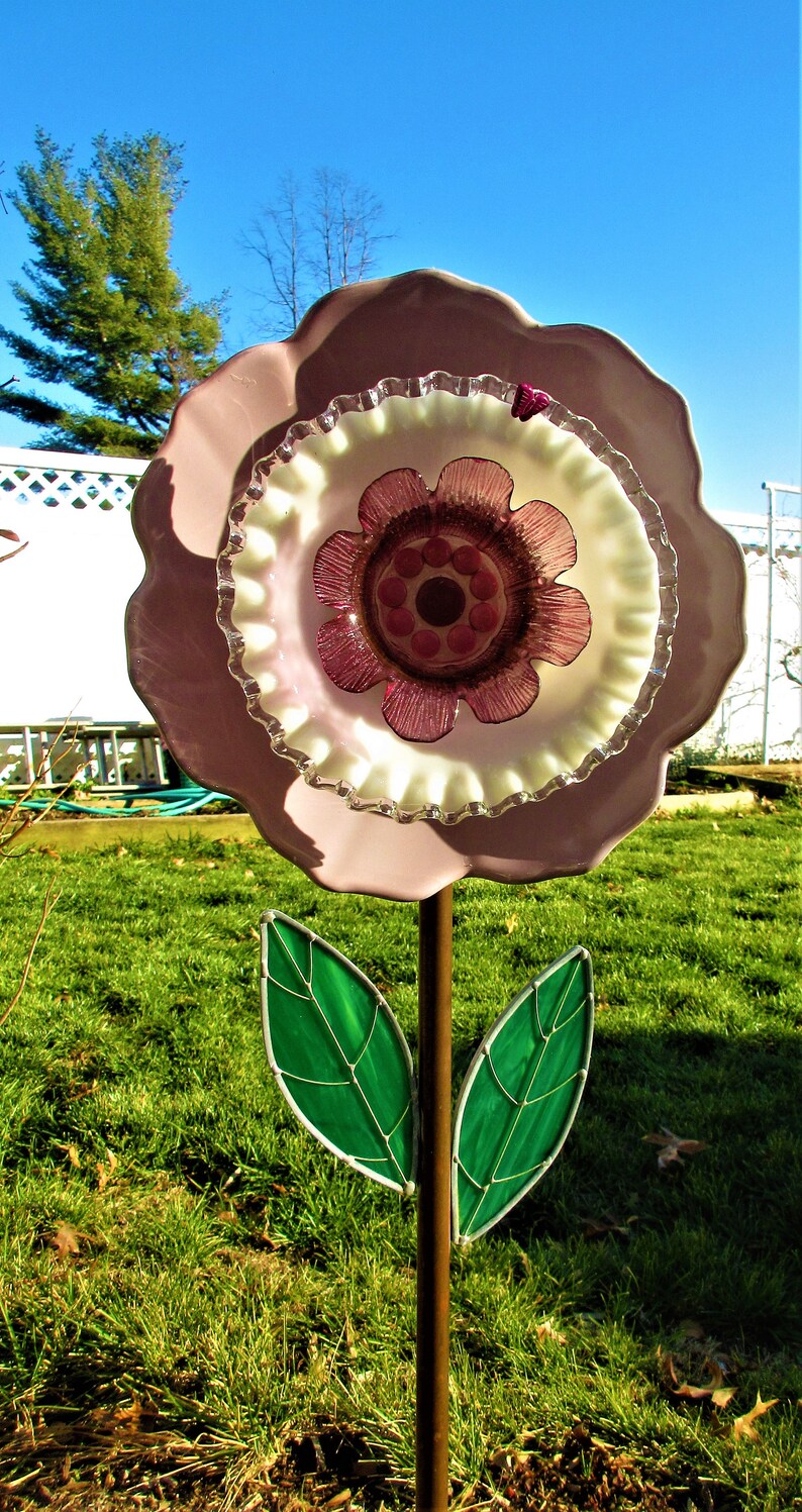 Glass Garden Flowers Upcycled Glass Repurposed Glass Hand - Etsy