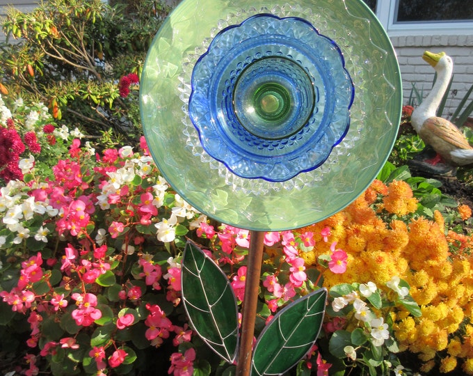 Glass Garden Flower ,garden Gifts, Plate Flower, Garden Ornament ...