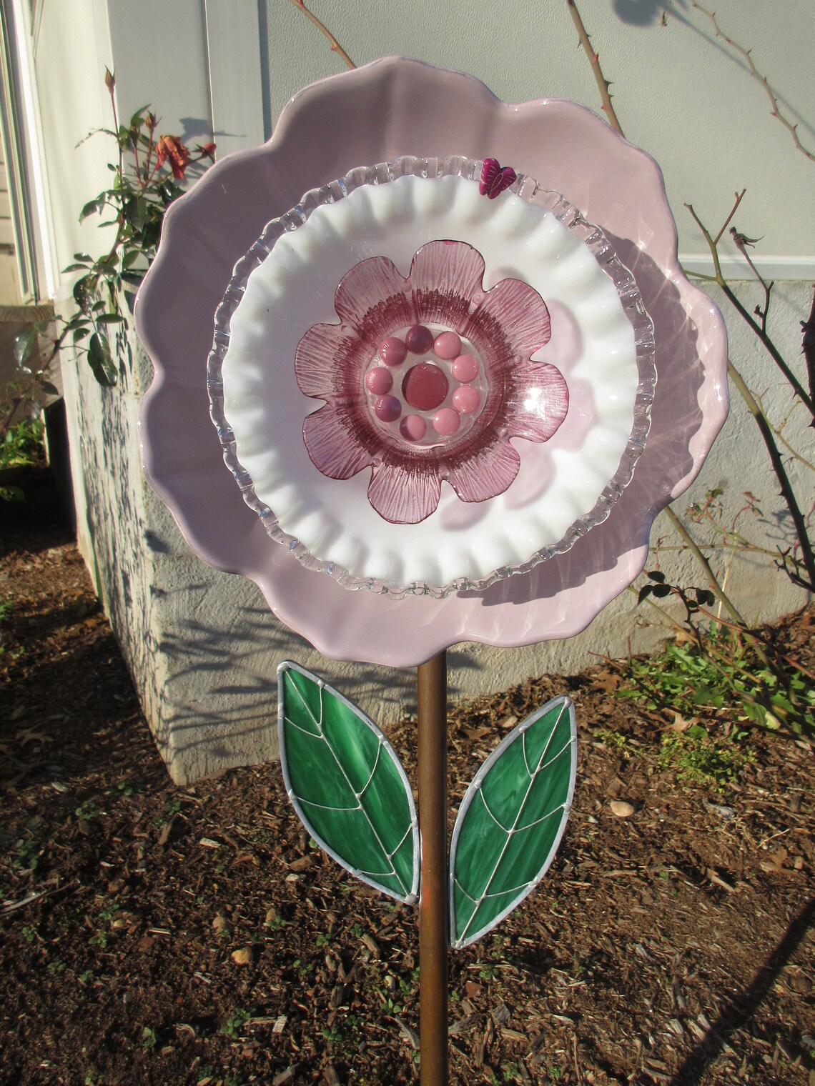 Glass Garden Flowers Upcycled Glass Repurposed Glass Hand - Etsy