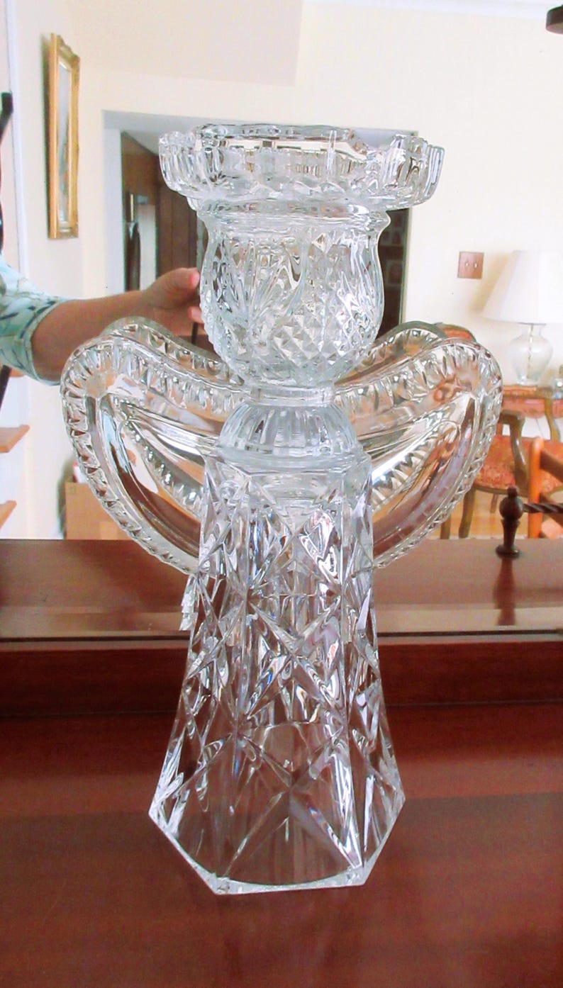 Glass Hand Crafted Upcycled Glass Angel Figurine 11 Inches in Height ...