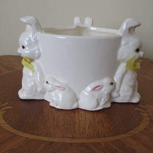 Easter Bunny Planter, Easter Decor, Ceramic White Easter Gift, Birthday ...