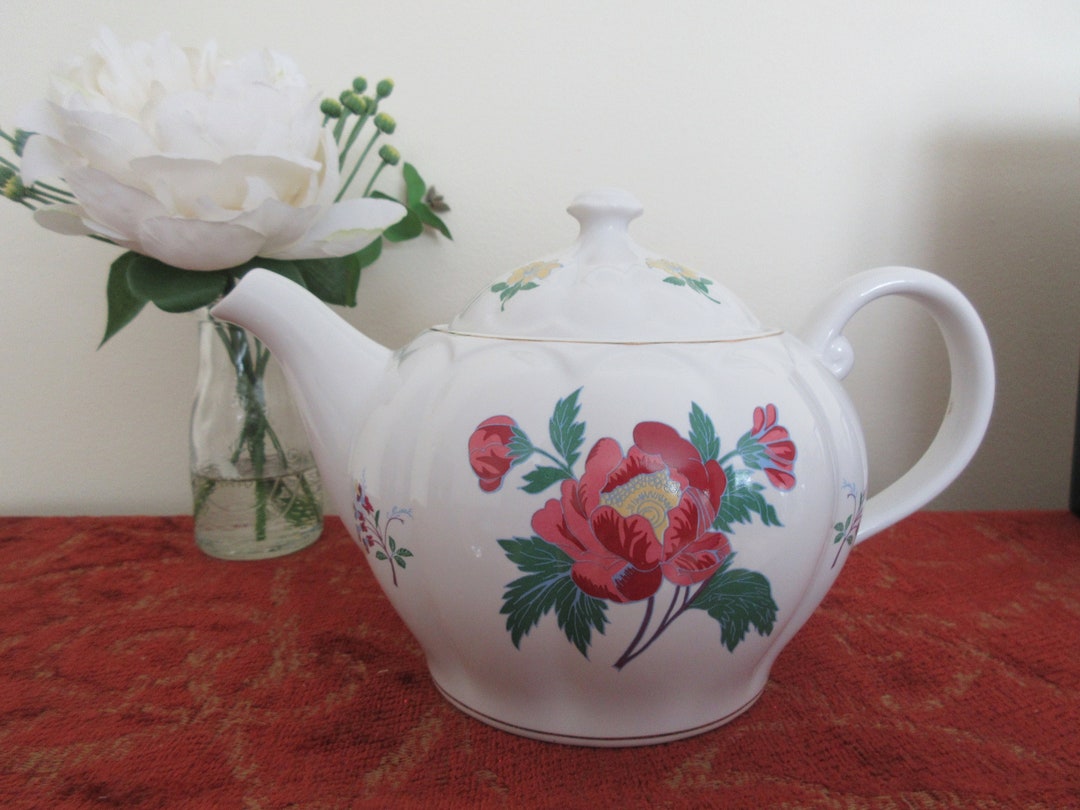 Laura Ashley Floral Teapot: English Bone China, Collectible Cottage ...