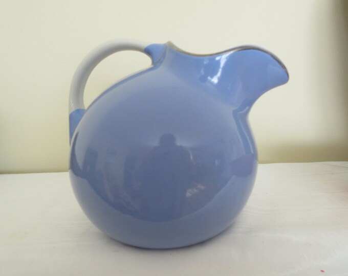 Hall's Ball Jug, Large Pitcher, Rose Parade, Silver Rim, USA Hall's ...