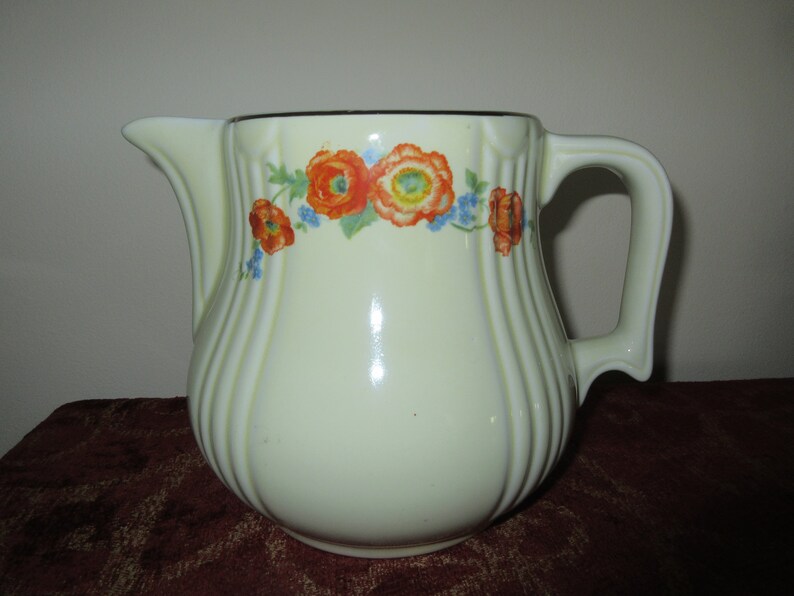 Hall's Superior Dinnerware Water Pitcher Orange Poppy - Etsy