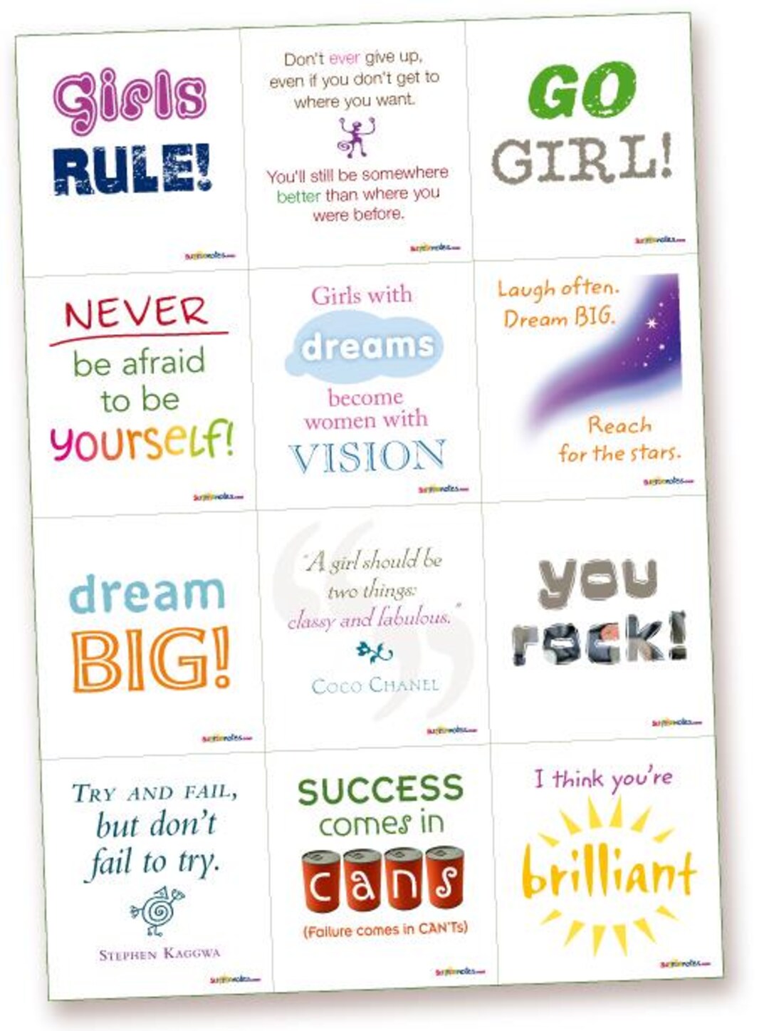 Go Girl! – 12 Printable Notes for Girl Power (PDF) - Etsy