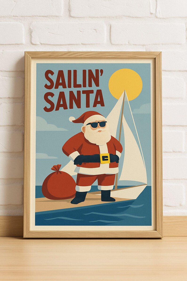 Sailin’ Santa DIGITAL Poster Art - Etsy