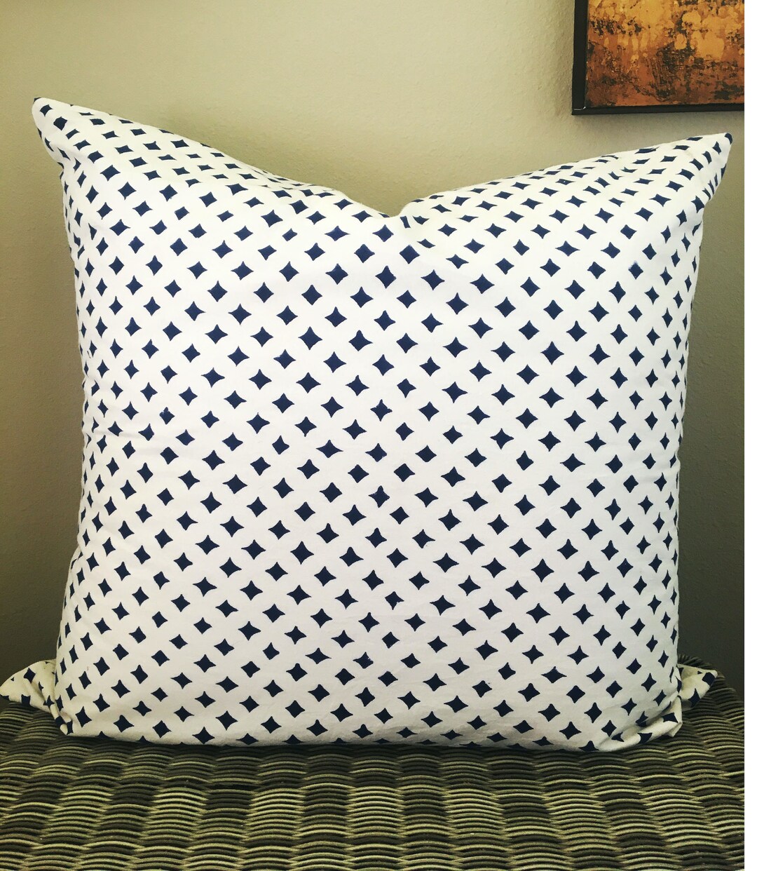 Blue Euro Cover/ 26x26 Euros/ Decorative Pillows/ Blue Euro/euro Pillow ...